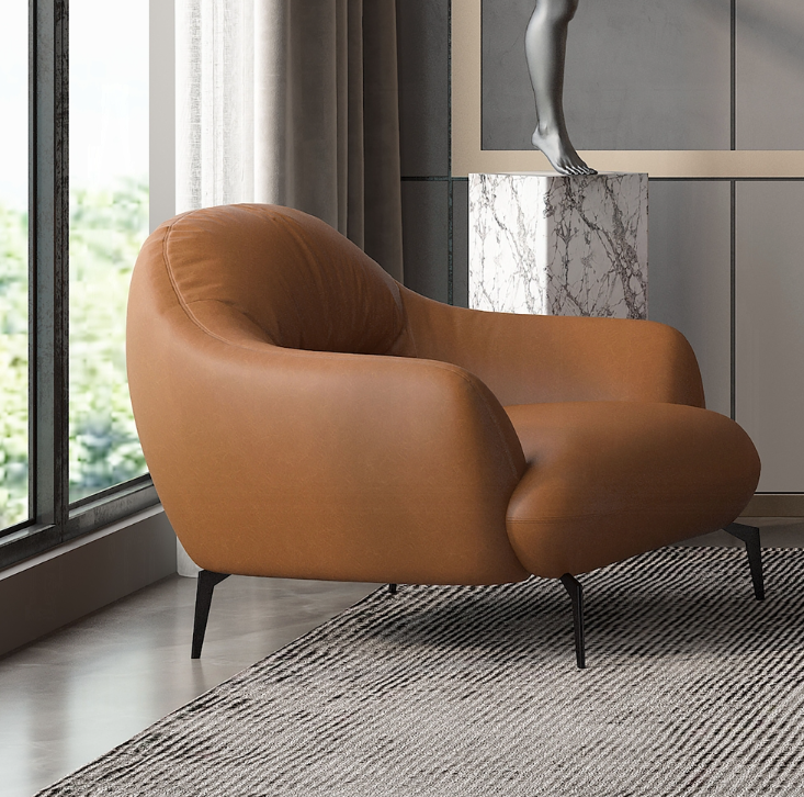 Leonia Chair, Cognac Leather – Every Space Inch